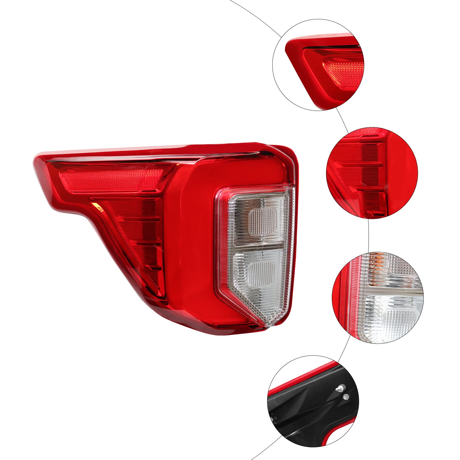 Snapklik.com : Left Tail Lights For 2020-2022 Ford Explorer Halogen+LED ...