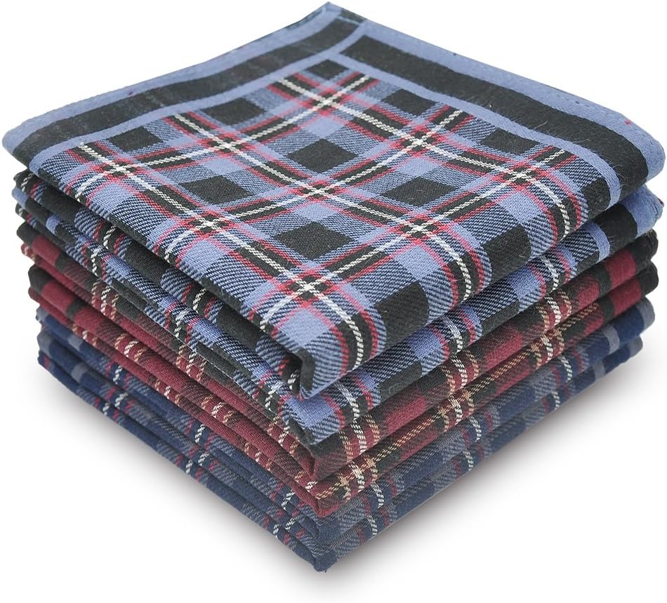 EcoHanky Men's Handkerchiefs 100% Soft Cotton 12-piece Set, Brown12 at ...