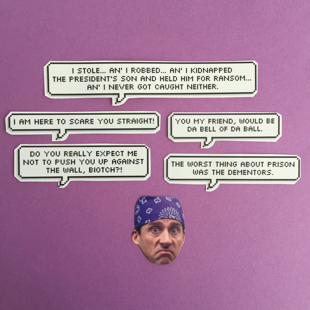 Amazon.com: Prison Mike Quotes The Office Sticker Set : Arts, Crafts ...