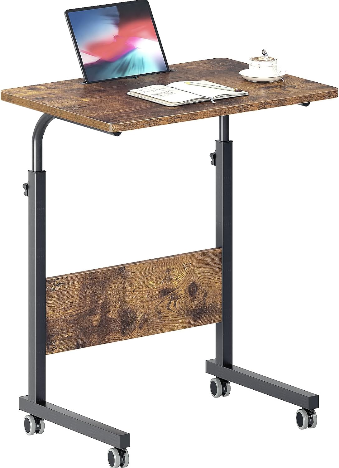 SogesPower 23.6 inches Mobile Laptop Desk Adjustable Height Stand Side ...