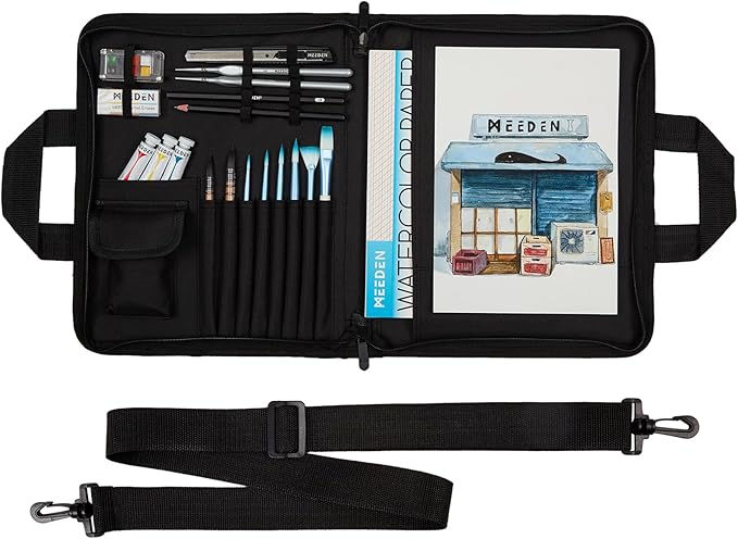 Amazon.com: MEEDEN Sketch Bag: Portable Artist Sketch Portfolio Case ...
