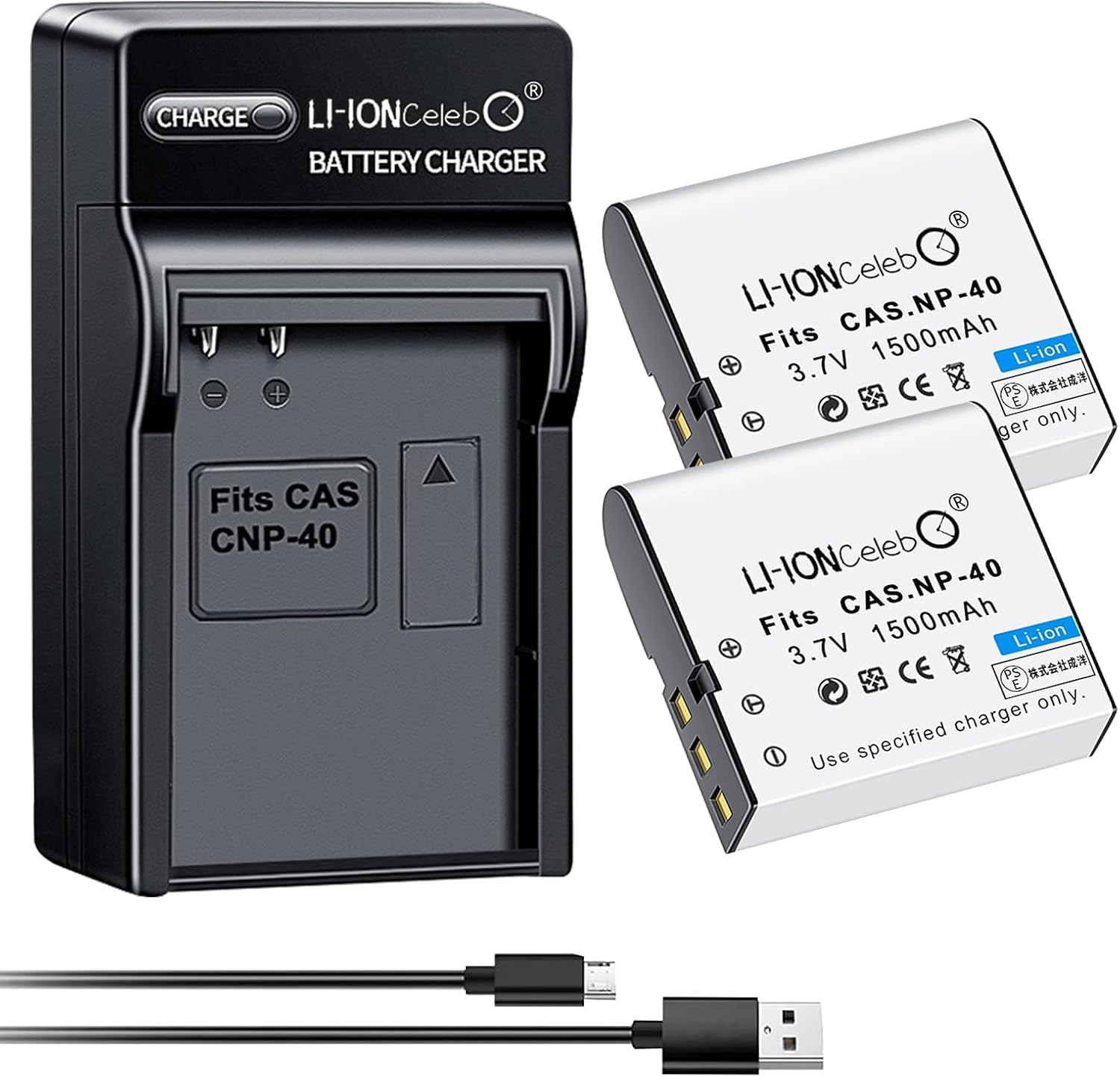 Amazon | 【Li-ion Celeb】 NP-40 NP40 CNP-40 CNP40 バッテリー(2個セット) 互換 USB 充電器 ...