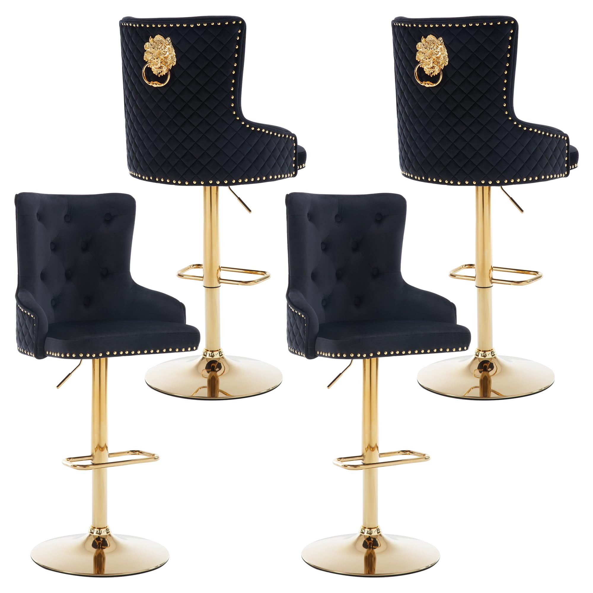 Amazon.com: ABET Bar Stools Set of 4, Golden Base Counter Height Stools ...