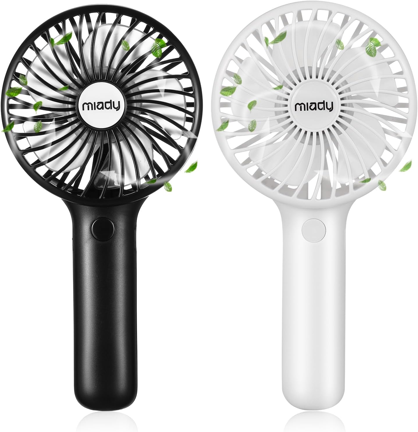 Miady 2-Pack 5000mAh Handheld Portable Fan(7-20 Hours Runtime), USB C ...