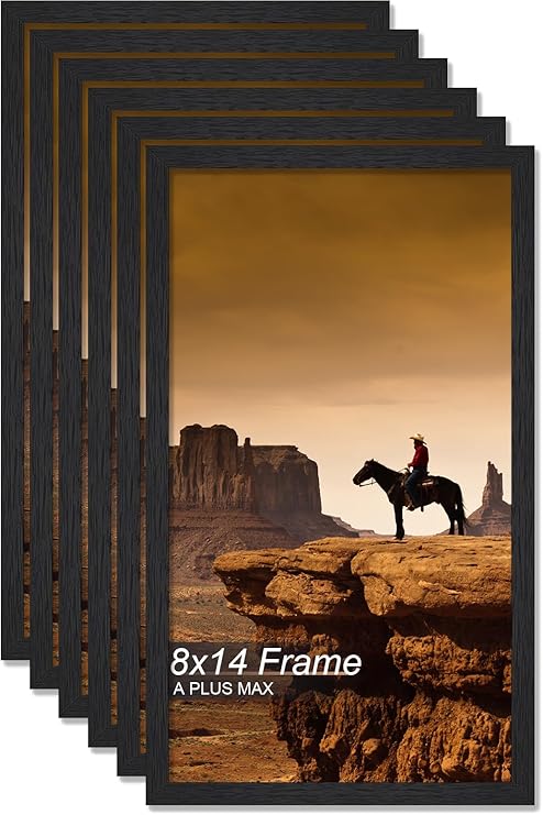 Amazon.com - A PLUS MAX 8x14 Picture Frame Set of 6, Black Engineered ...
