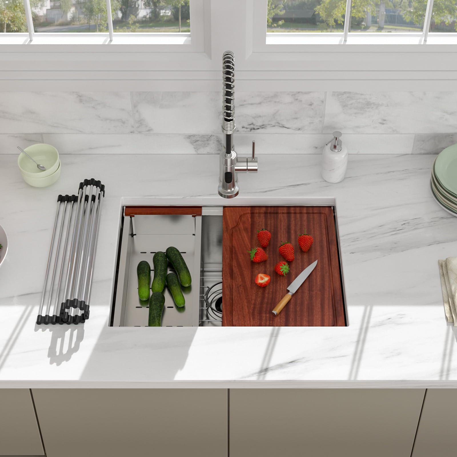 Snapklik.com : 23 Undermount Kitchen Sink - 23x19 Inch Under Counter ...