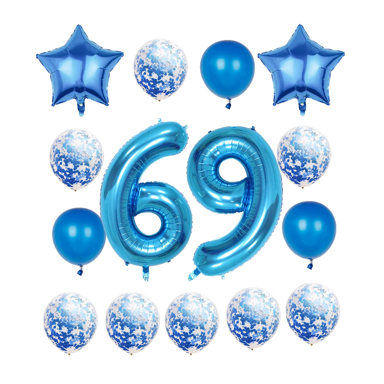 Amazon.com: 69th Birthday Decorations Party Supplies,Blue Number 69 ...