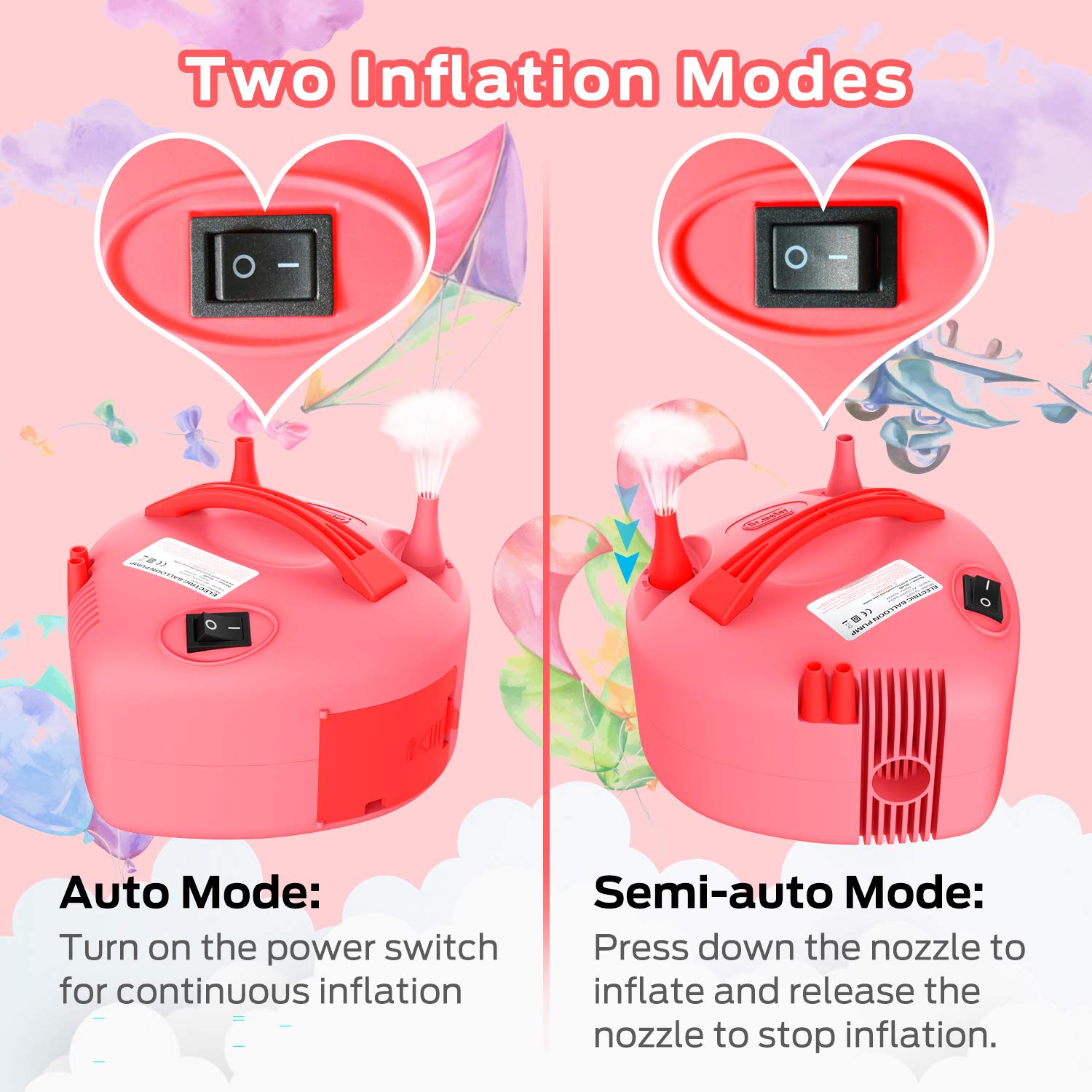 Buy Electric Air Balloon Pump Inflator: Portable Balloons Blower ...