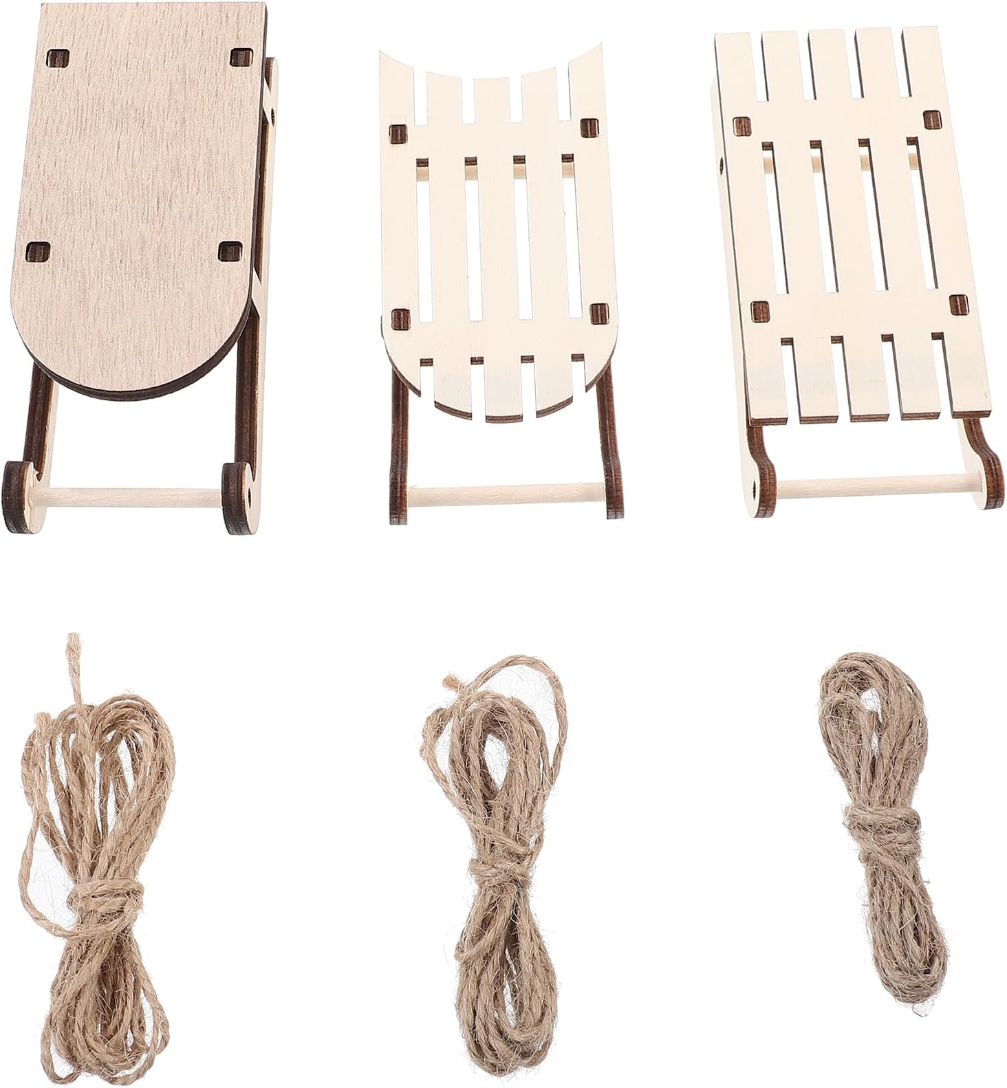 Amazon.com: jojofuny 12pcs Christmas Sleigh Ornament Wooden Decor Wood ...