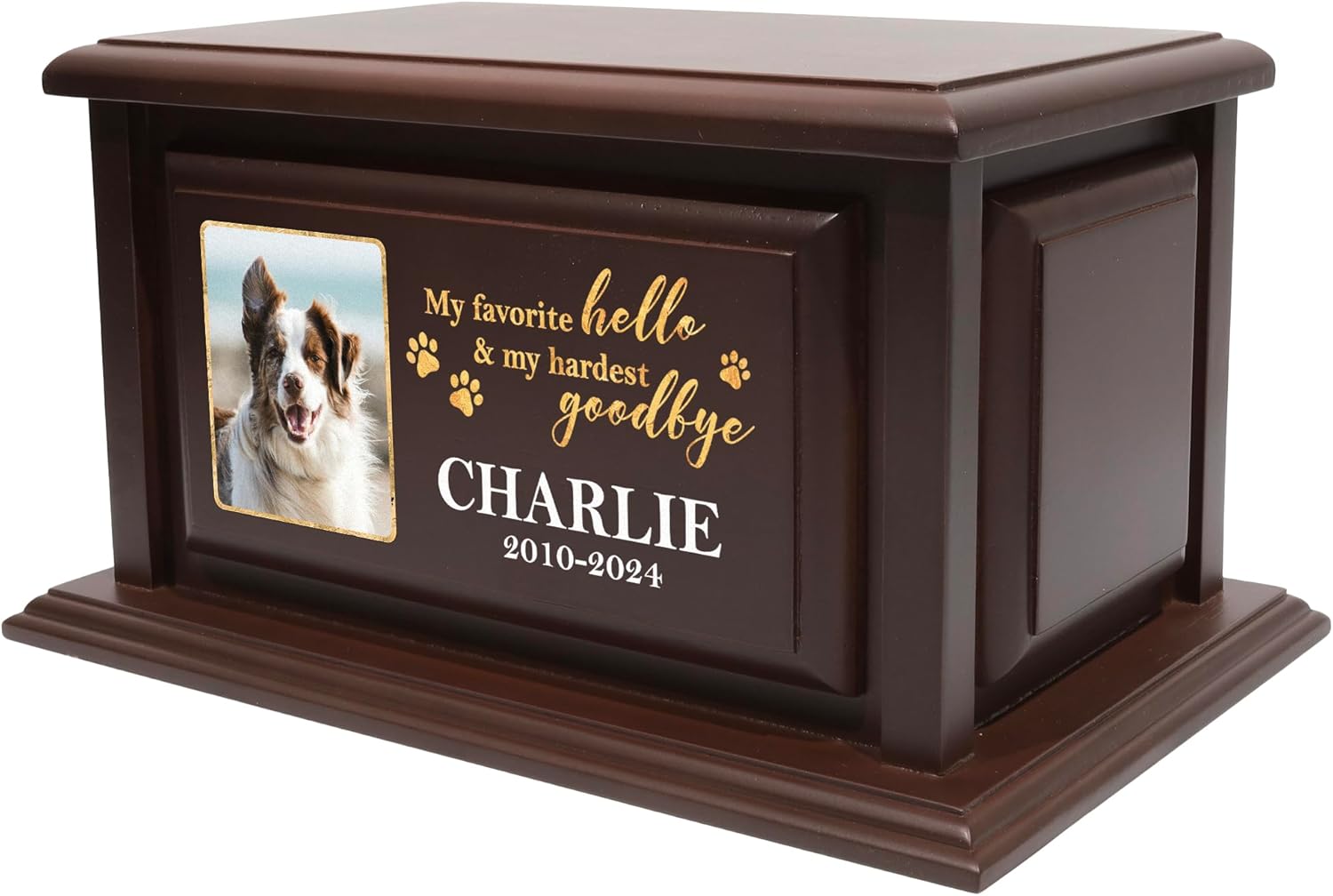 Amazon.com: Personalized Solid Wood Pet Urns for Ashes 250lbs, Custom ...