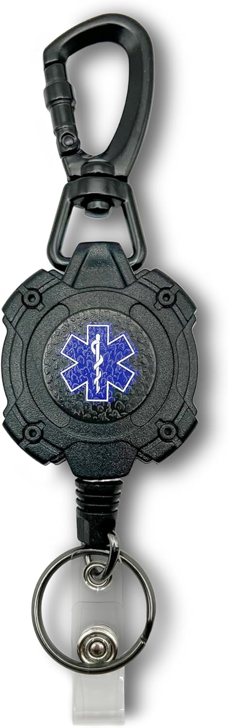Amazon.com : EMS, EMT, Paramedic/Medic Heavy Duty Medical Badge Reel ...