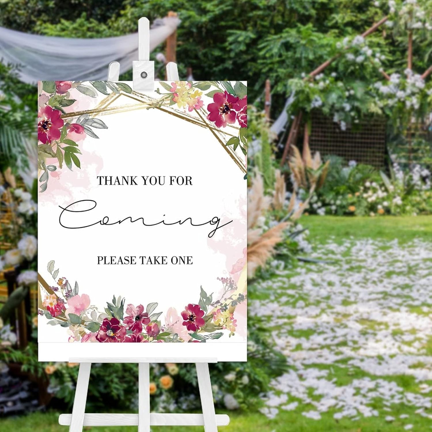 Amazon.com: Wedding Welcome Sign, Red Wedding Welcome Sign, Rose Flower ...