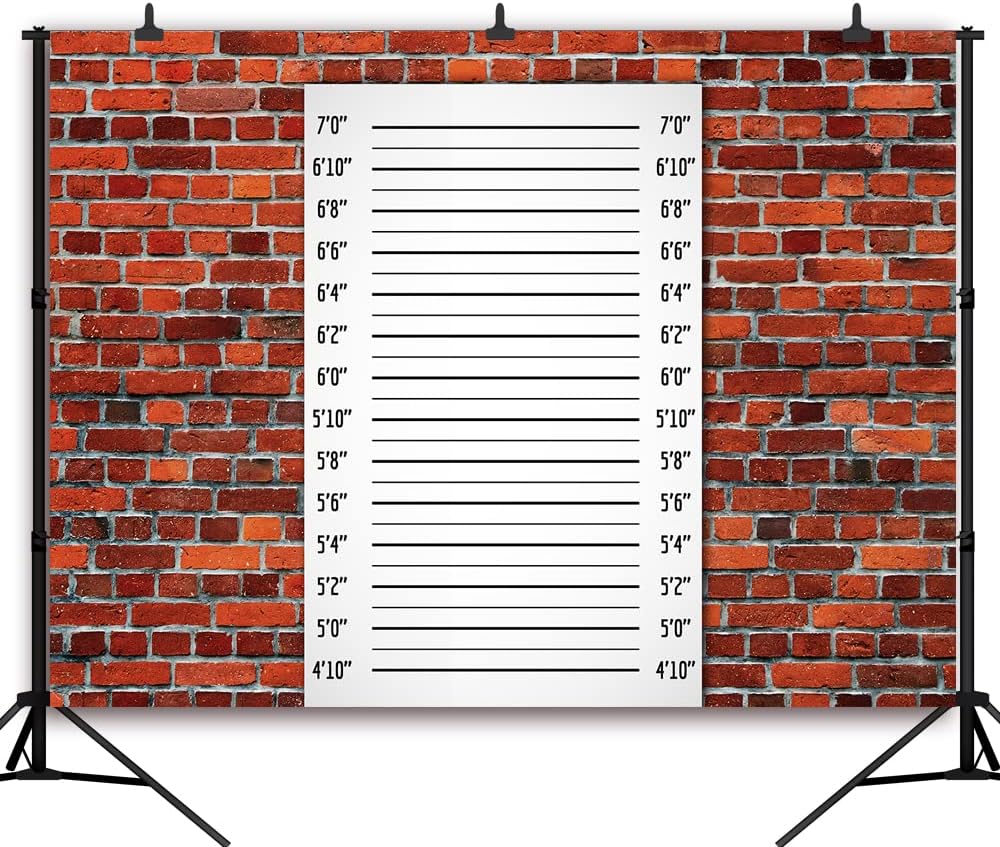 Amazon.com : DePhoto Police Lineup Backdrop Black line Mugshot Retro ...
