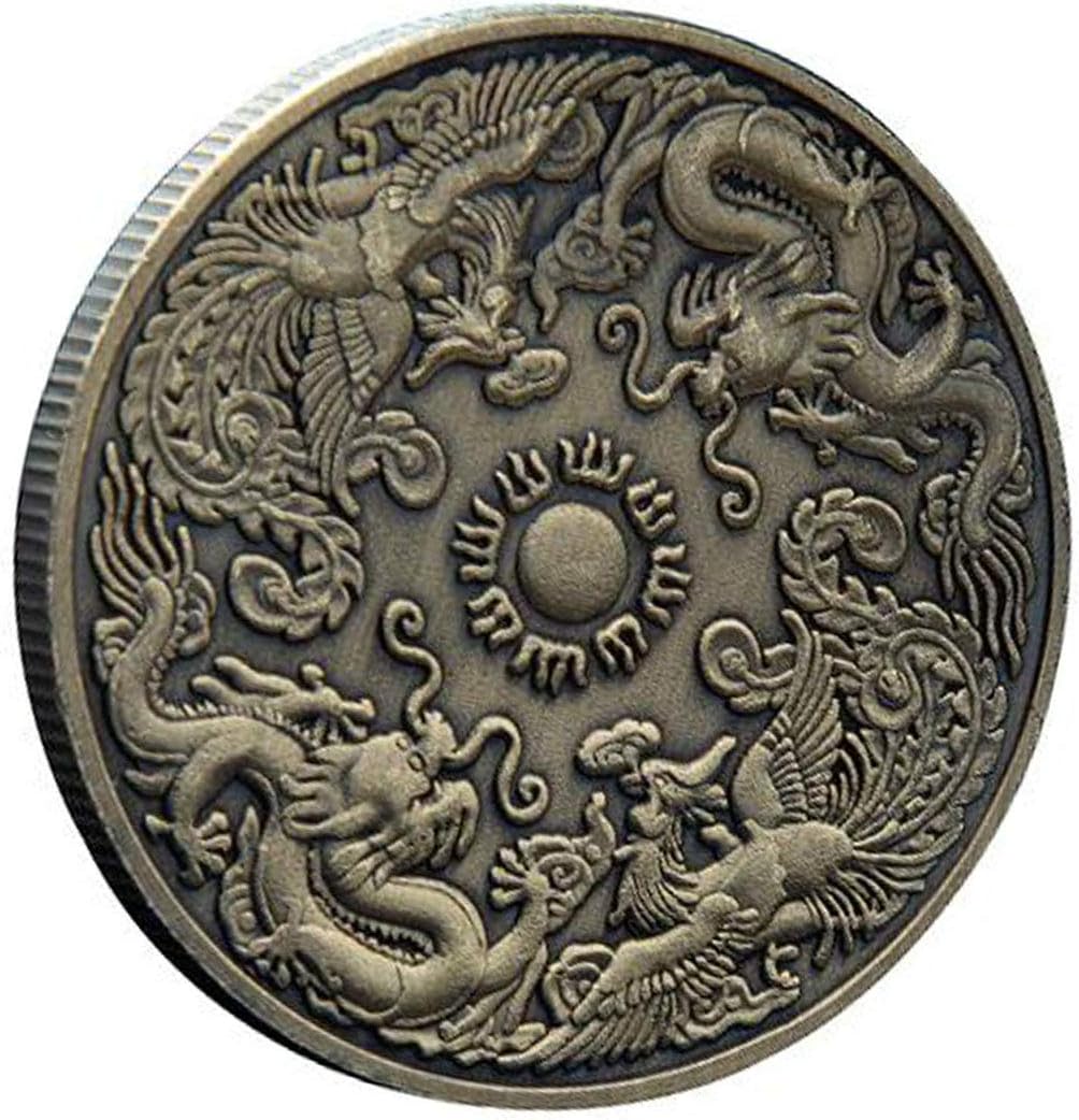 Chinese Traditional Dragon Phoenix Coin Commemorative Coin Badge ...
