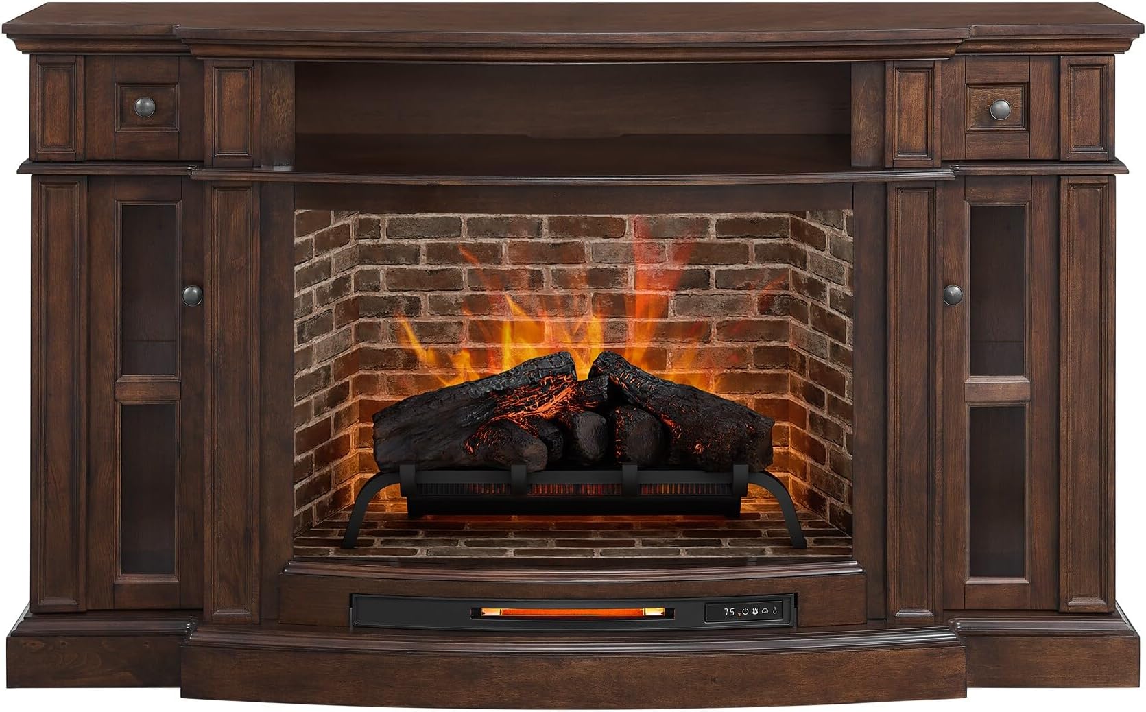 Amazon.com: 24/7 Shop at Home Maxwell 68-inch Mahogrny Finish Electric ...