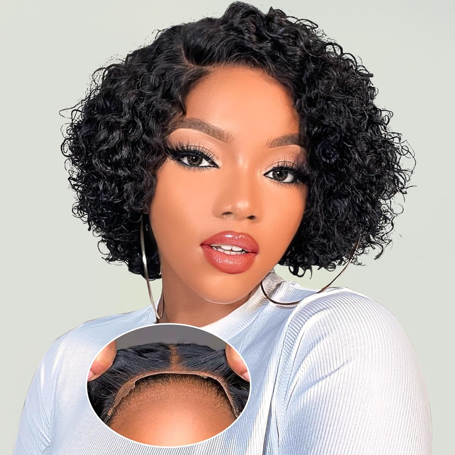 Amazon.com : Eyefanniy Glueless Wigs Human Hair pre plucked Pre Cut ...