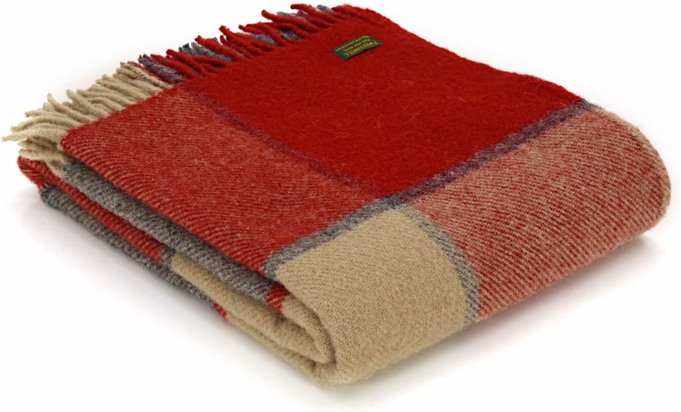 Tweedmill Textiles 100% Pure Wool Blanket Chequered Check Throw Design ...