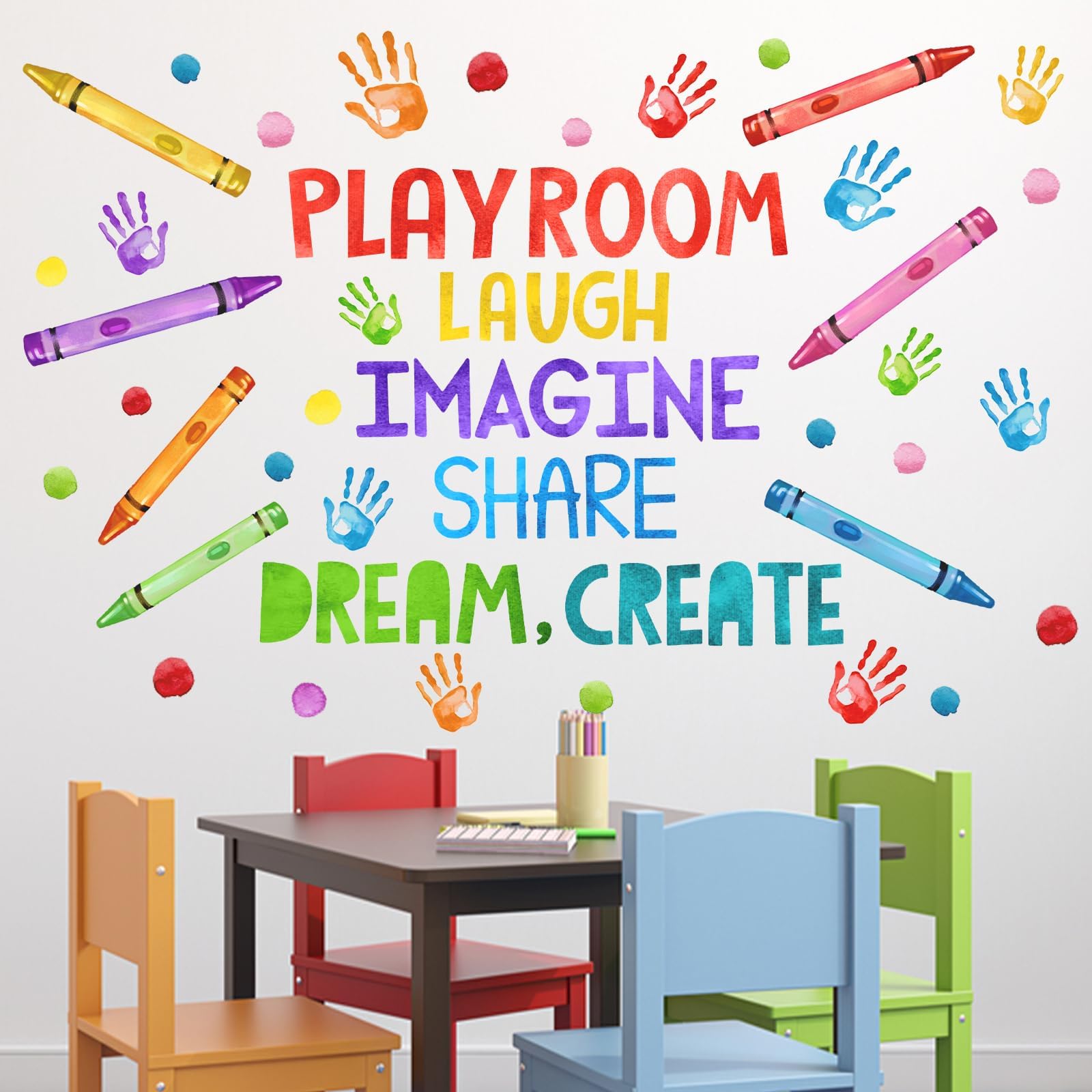 Amazon.com: Wall Stickers for Kids Wall Decor, Handprint Classroom Wall ...