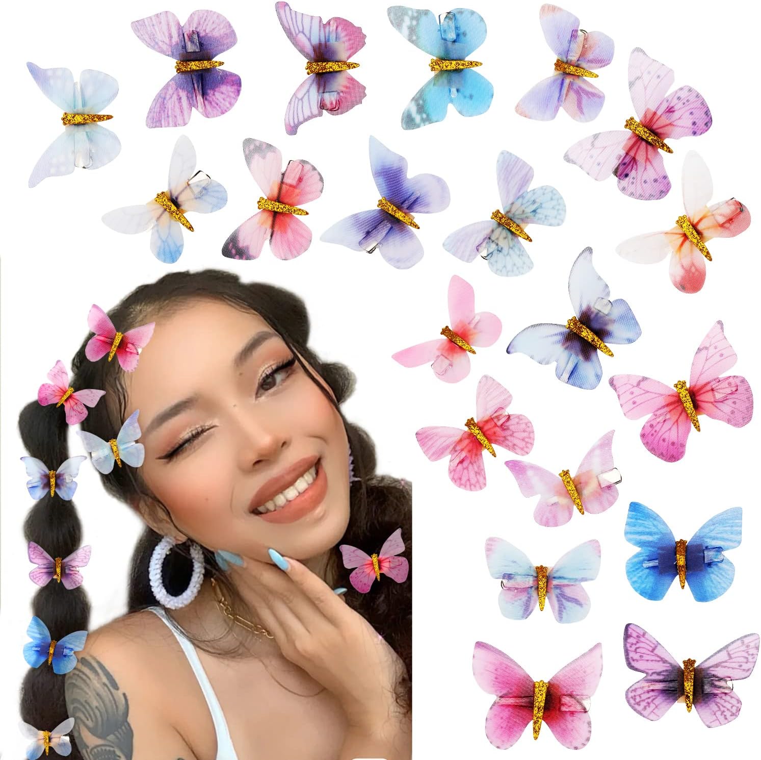 Amazon.com: Elesa Miracle 20pcs Baby Girl Butterfly Hair Clips Toddlers ...