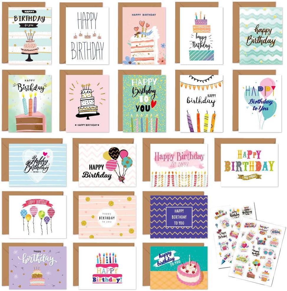 Amazon.com: WDIKLER 20 PCS Happy Birthday Cards Assortment with ...