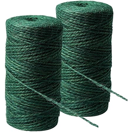 nuoshen 2 Rolls Green Hemp Garden Twine, 200m/656ft Natural Jute String ...