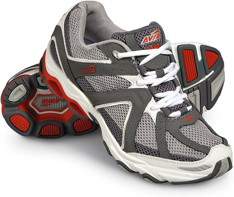 Amazon.com | AVIA Men's A5542M Running Shoe,Grey/Silver/Red,10 M | Road ...