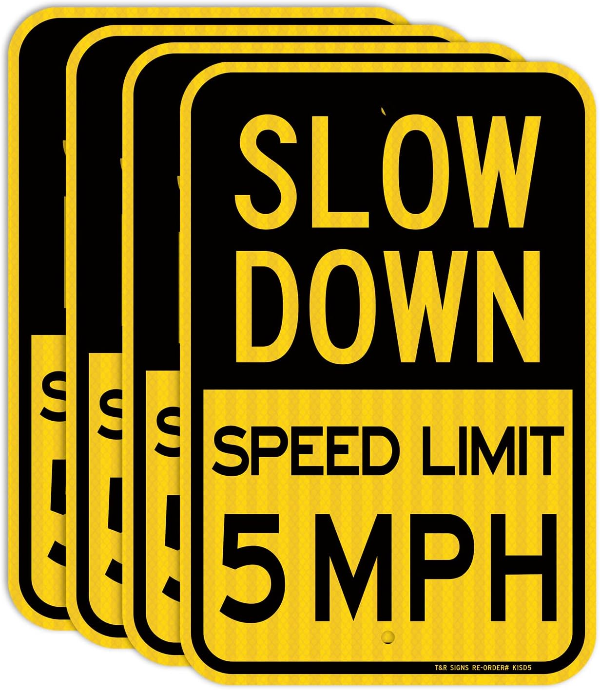 Amazon.com: (4 Pack) Slow Down Speed Limit 5 MPH Sign, Slow Down Sign ...