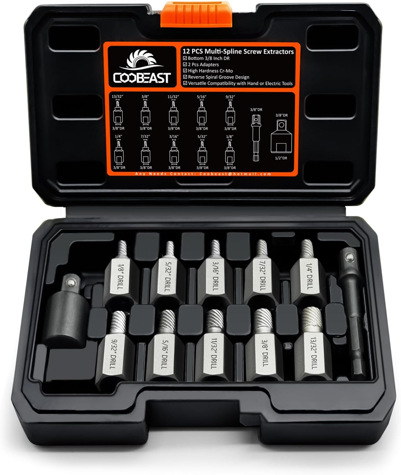 RIZOM 12-Piece Screw Extractor Set, 3/8" Inch Drive Multi-Spline Easy ...