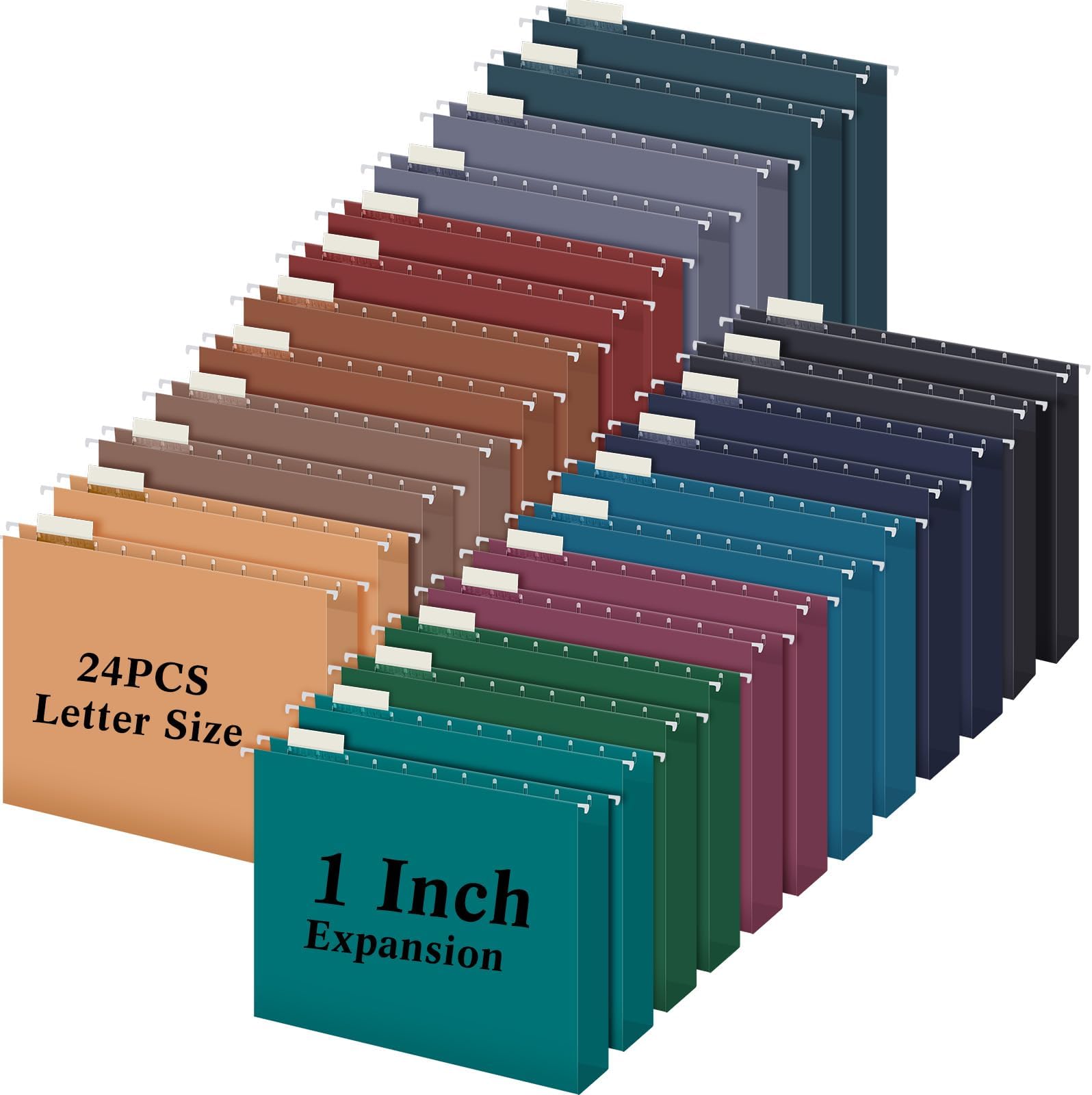 Amazon.com : Yaomiao 24 Pack Hanging File Folders Letter Size Expanding ...