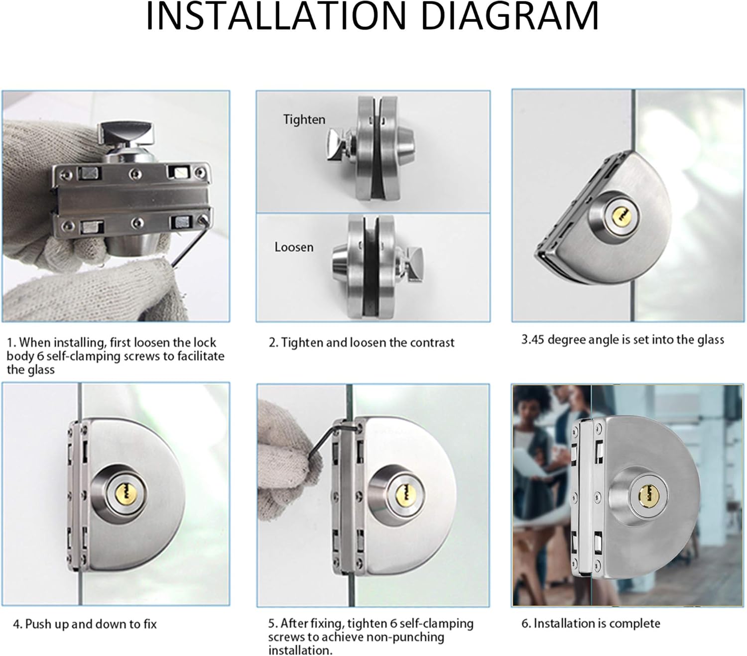 Stainless Steel Double Bolts Glass Door Lock with 5 Nepal | Ubuy