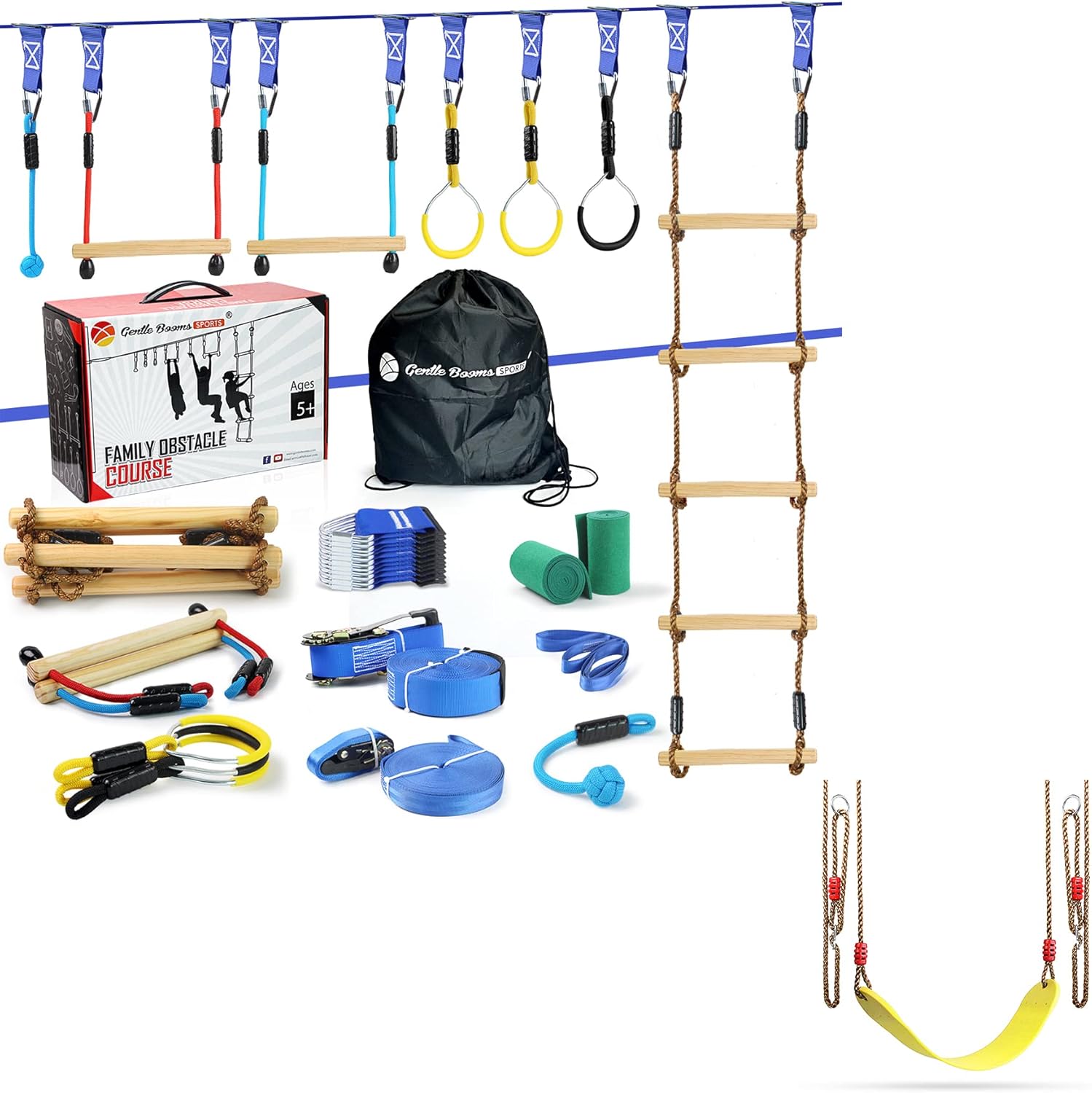 Amazon.com: Ninja Warrior Obstacle Course for Kids with Swing - 600 lbs ...