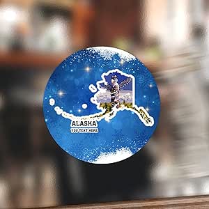 Amazon.com: Swavecat 100PCS Alaska Flag Tag Stickers Round Decals ...