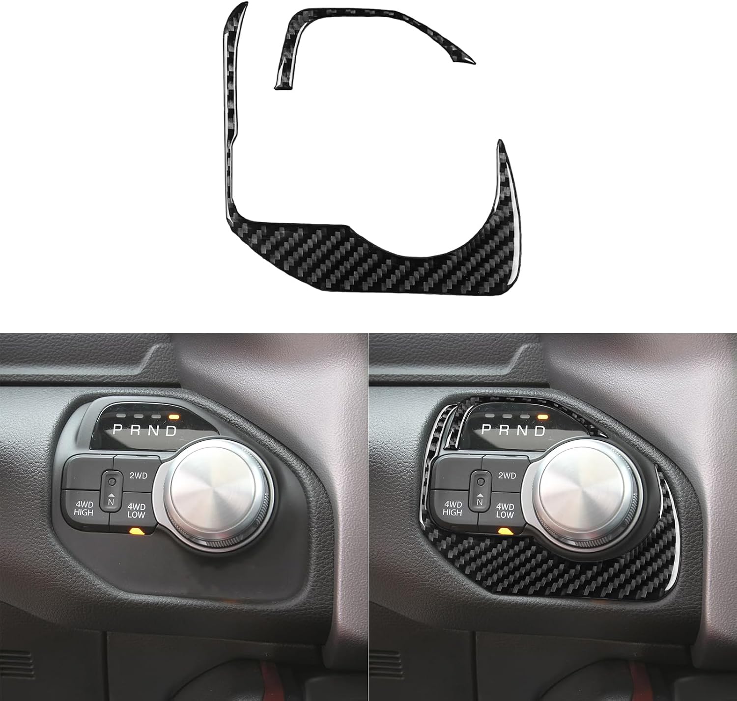 Amazon.com: PJFUS Real Soft Carbon Fiber Car Gear Shift Control Panel 2 ...