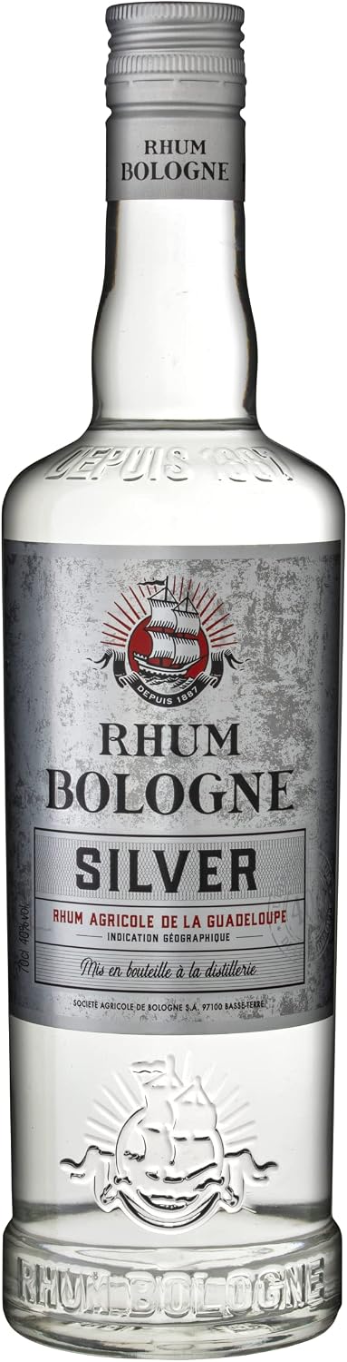 Rhum Bologne - Silver White Agricultural Rum from Guadeloupe - 40%(1 x ...