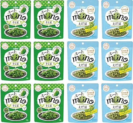 Amazon.co.jp: カルビー EC限定 miinoアソートセット 28gそら豆・30gえだ豆しお味 各6袋 おやつ おつまみ ミーノ たんぱく質 : 食品・飲料・お酒