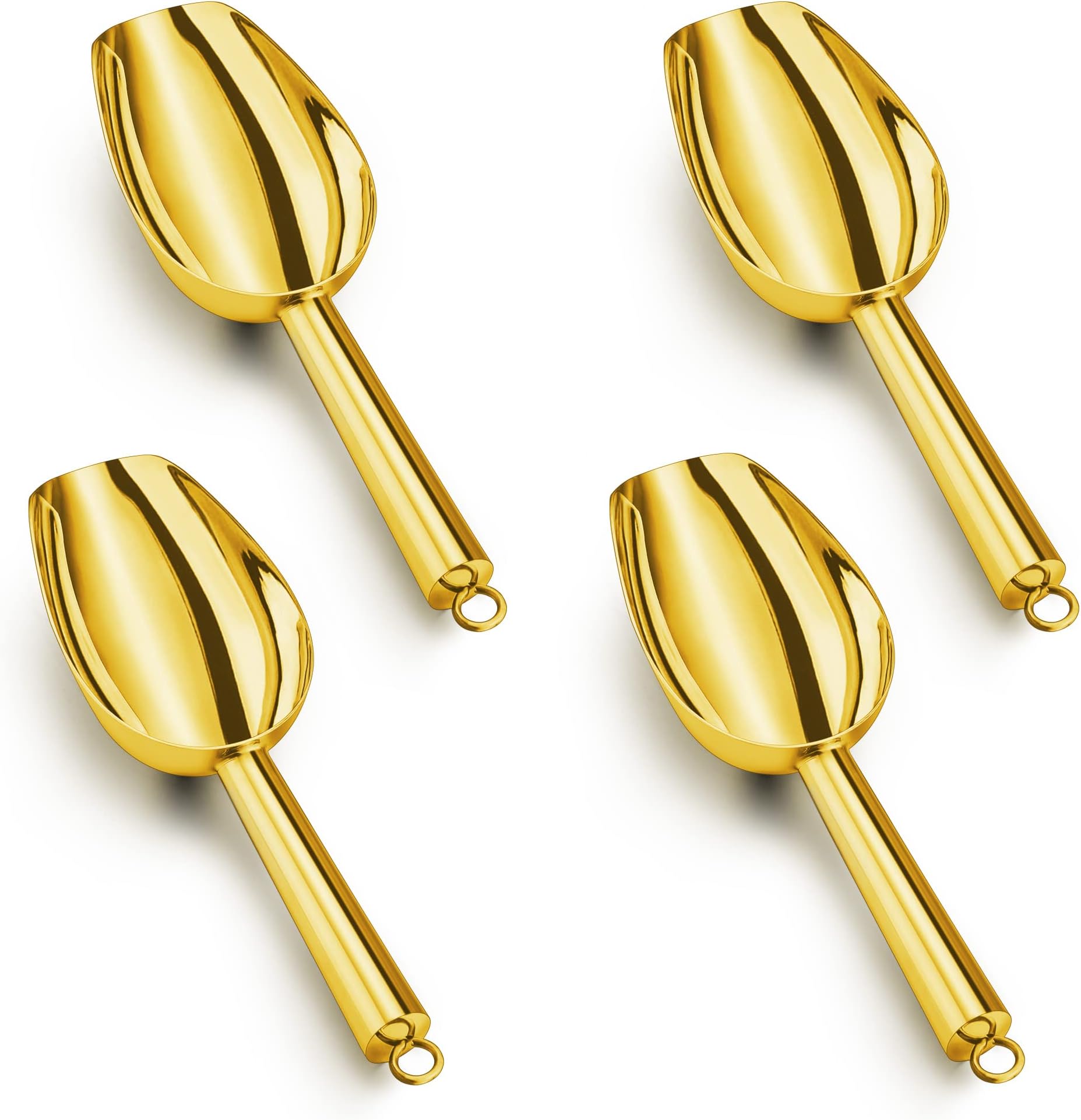 Amazon.com: Roshtia 6 Pcs Gold Ice Scoops 5 oz Stainless Steel Mini ...