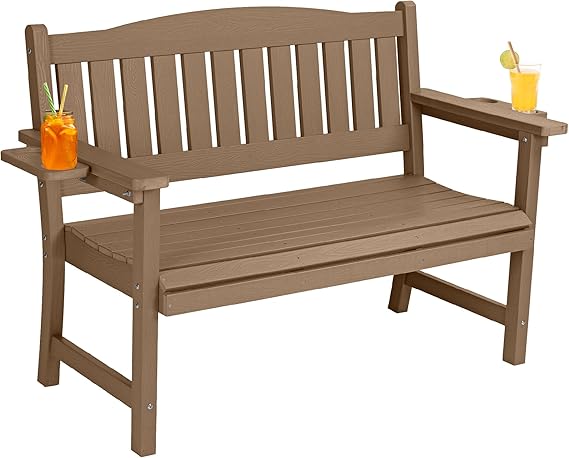 Amazon.com : 2-Person HIPS Outdoor Benches, Weatherproof Garden Bench ...
