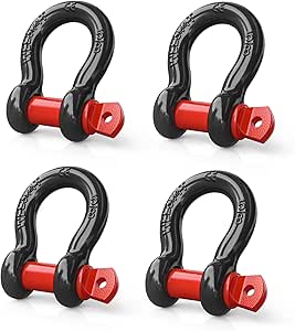 Amazon.com: Nilight 4 Pack Small Shackles 5/8" D-Ring Shackle 3.25 Ton ...