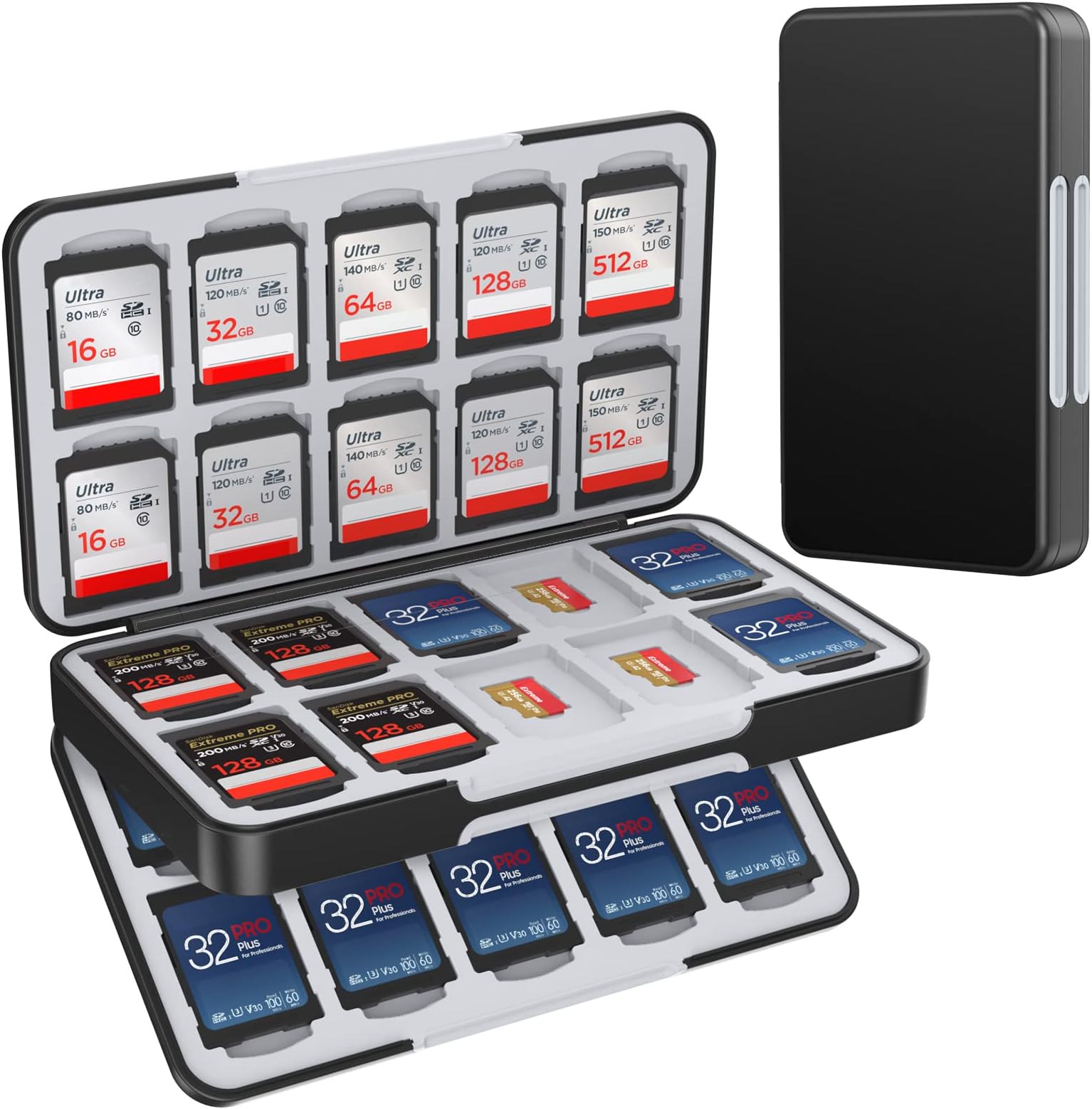 Amazon.com: Credit Card Size Micro SD Card Case+30 Slots Micro SD Card ...