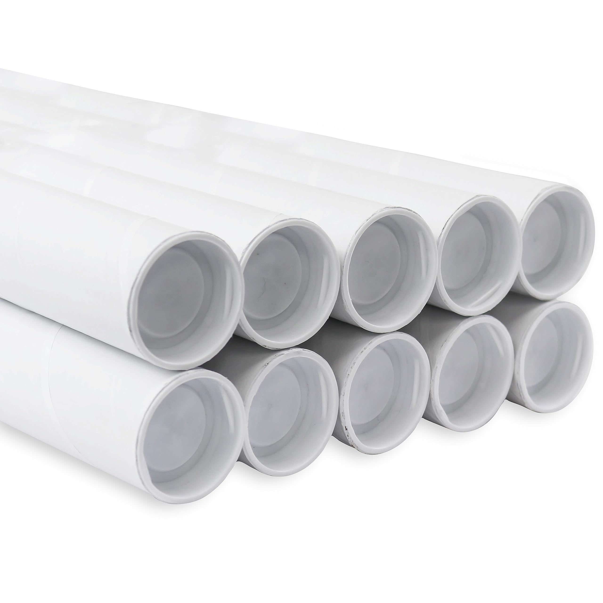 1.5x12 Inch White Shipping Tubes With Caps 4 Pack MagicWater 1.5x12 ...