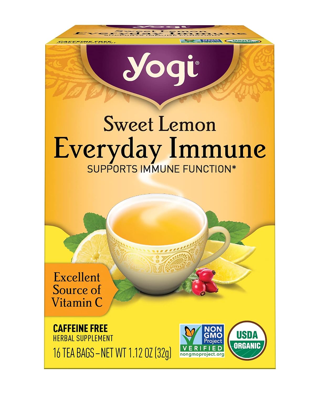 Amazon.com : Yogi Tea, Tea Everyday Immune Sweet Lemon Organic, 16 ...