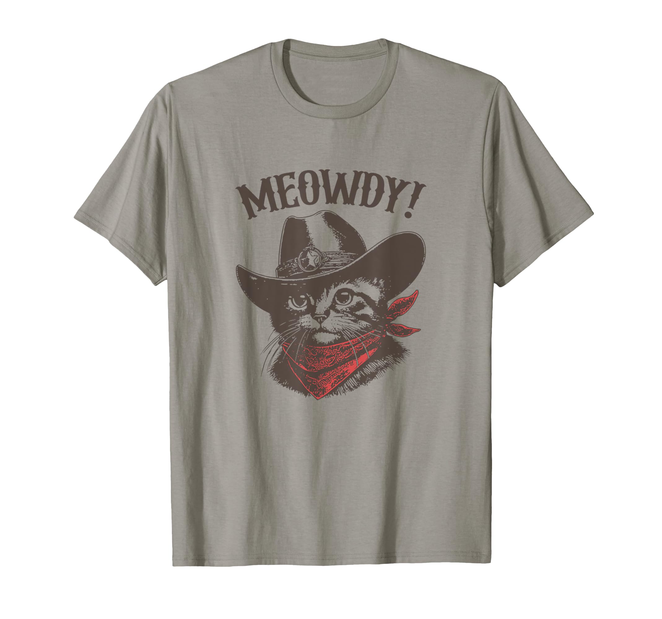 Amazon.com: Meowdy Cat Cowboy Cat Country Western Funny Cat T-Shirt ...