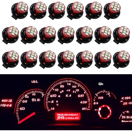 Amazon.com: GLOFE T10 194 168 Red LED Dash Instrument Lights Bulbs with ...