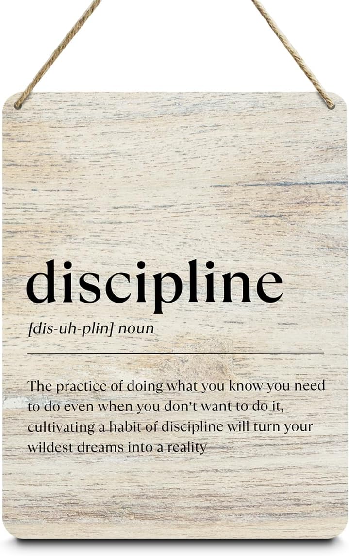 Amazon.com : Discipline Wall Decor Inspirational Rustic Wall Hanging ...