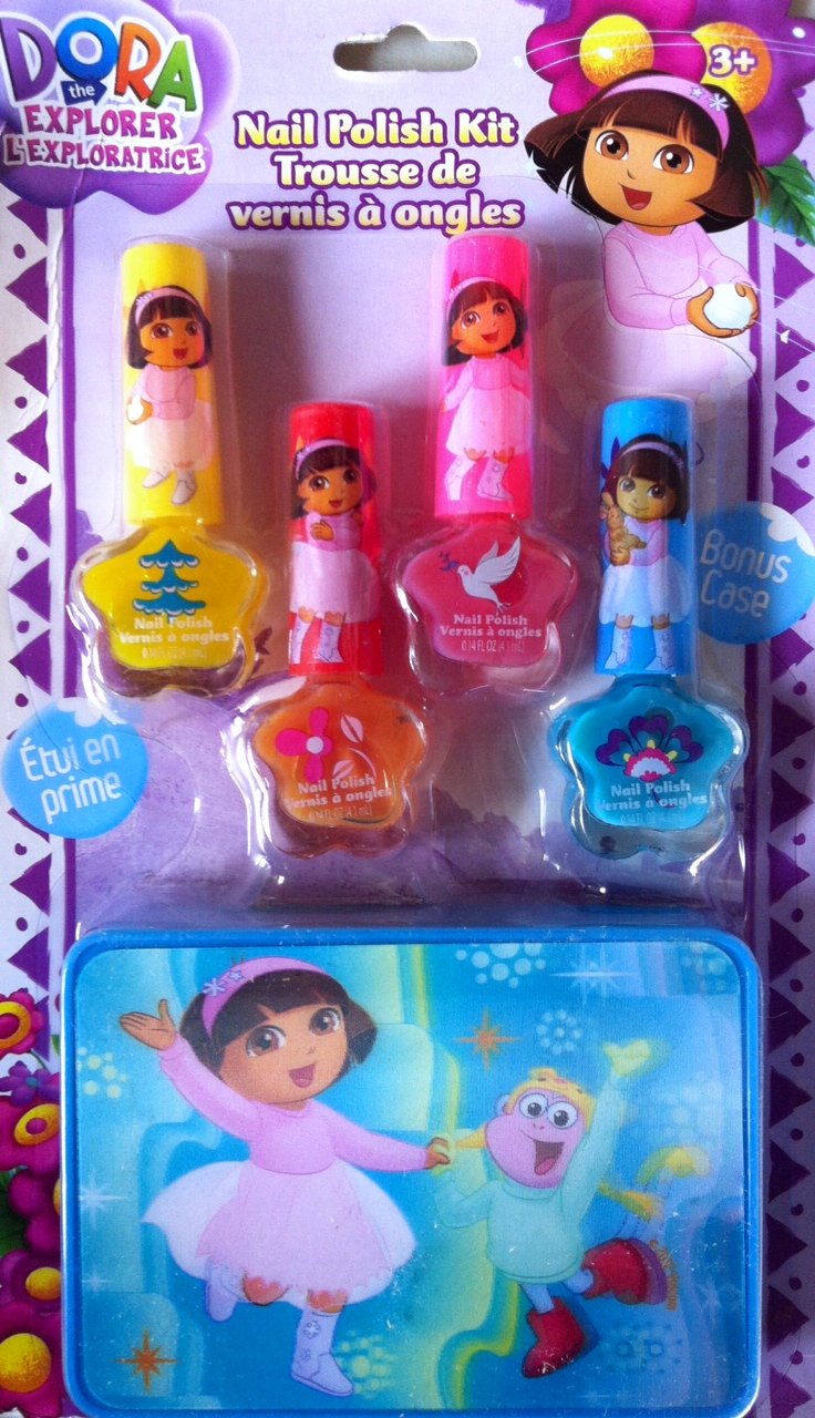 Amazon.com : Dora the Explorer 4 Nail Polish Kit Set Plus Bonus ...