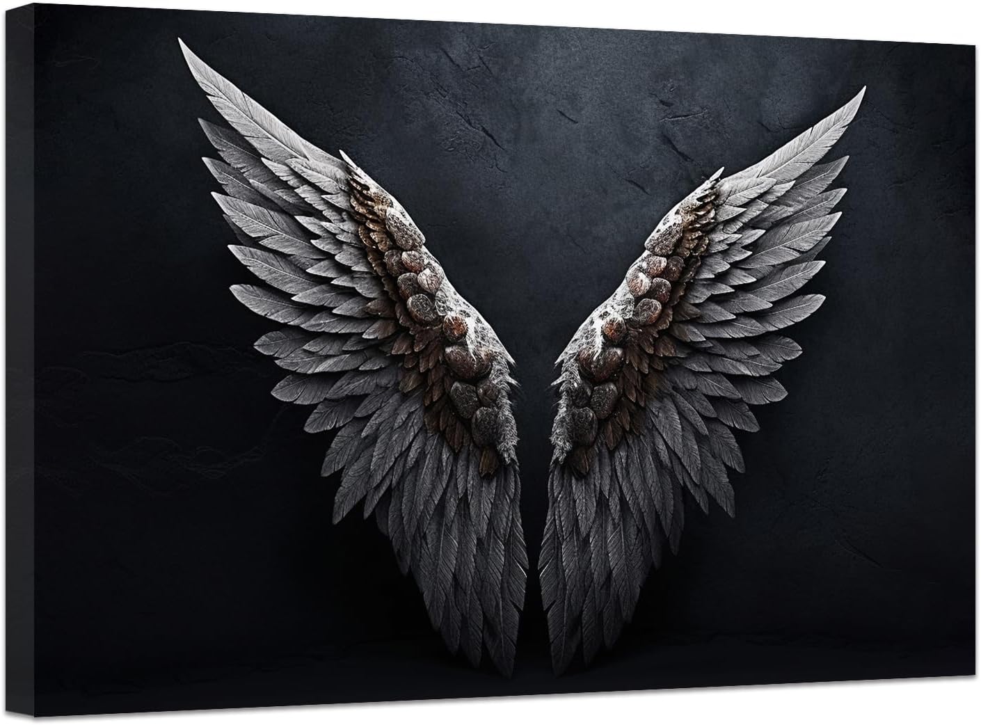 Amazon.com: Angel Wing Wall Art Black and Grey Wings Pictures Print on ...