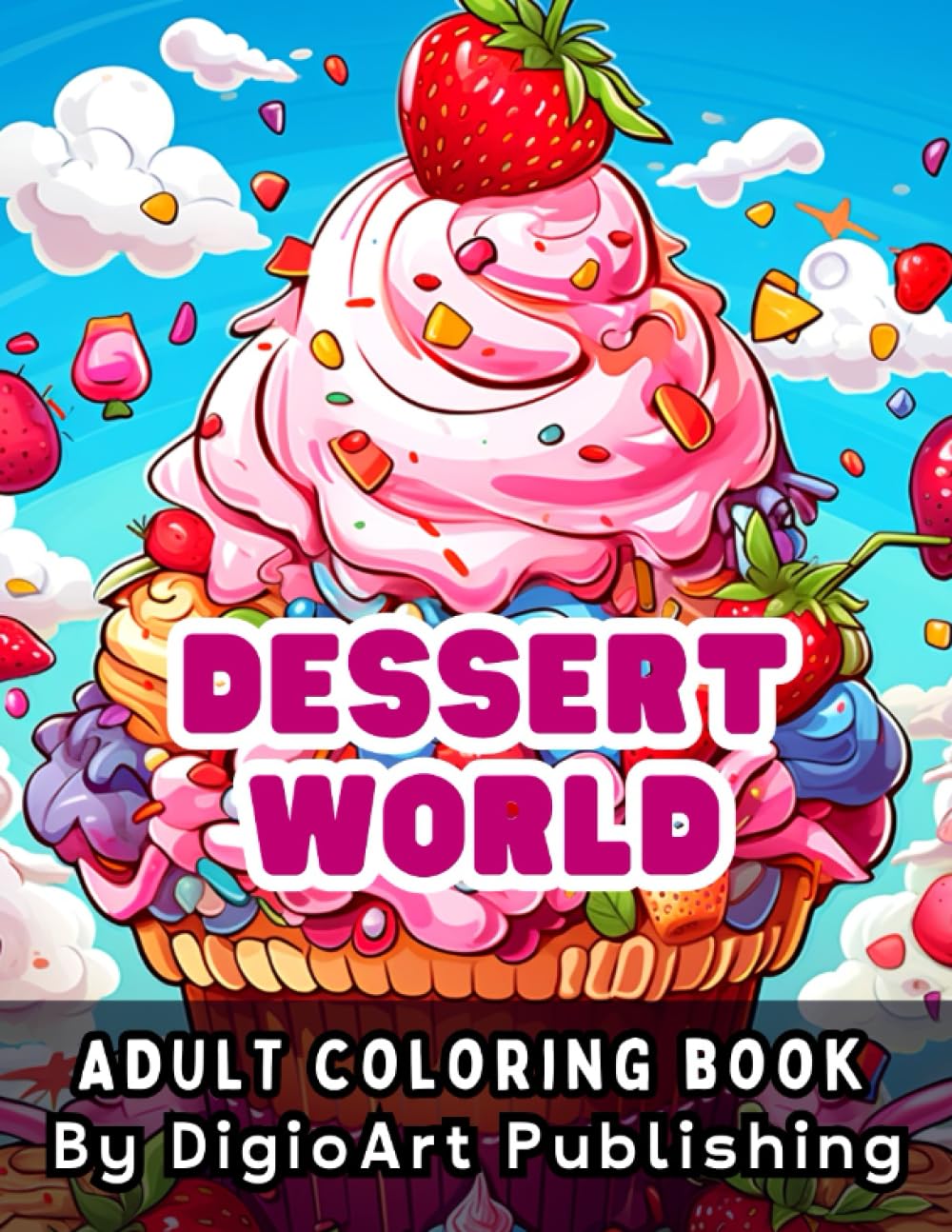 Amazon.com: Dessert World Coloring Book for Adults and Kids | 50 Fun ...