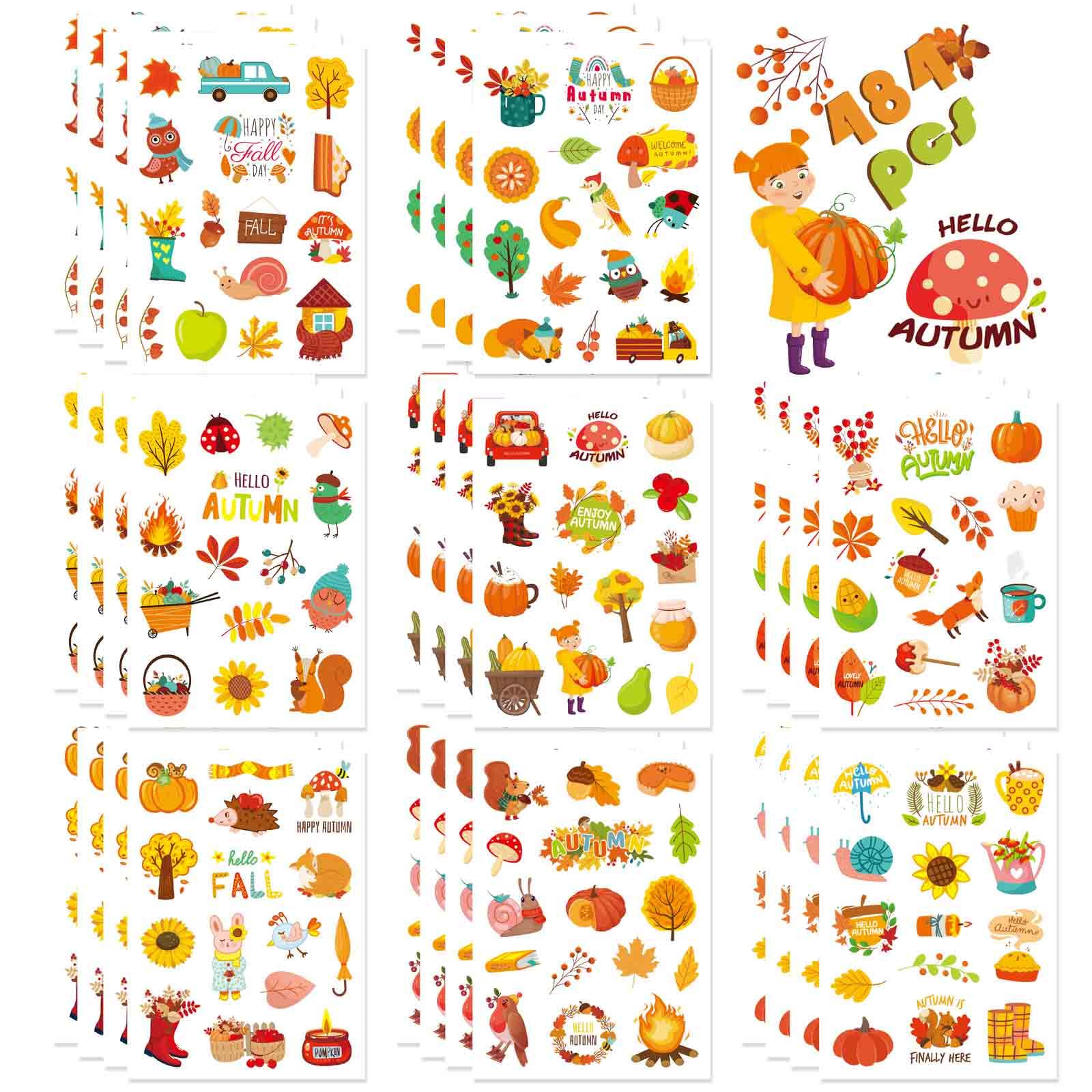 Amazon.com: Hello Fall Stickers 484 PCS Autumn Stickers for Kids ...