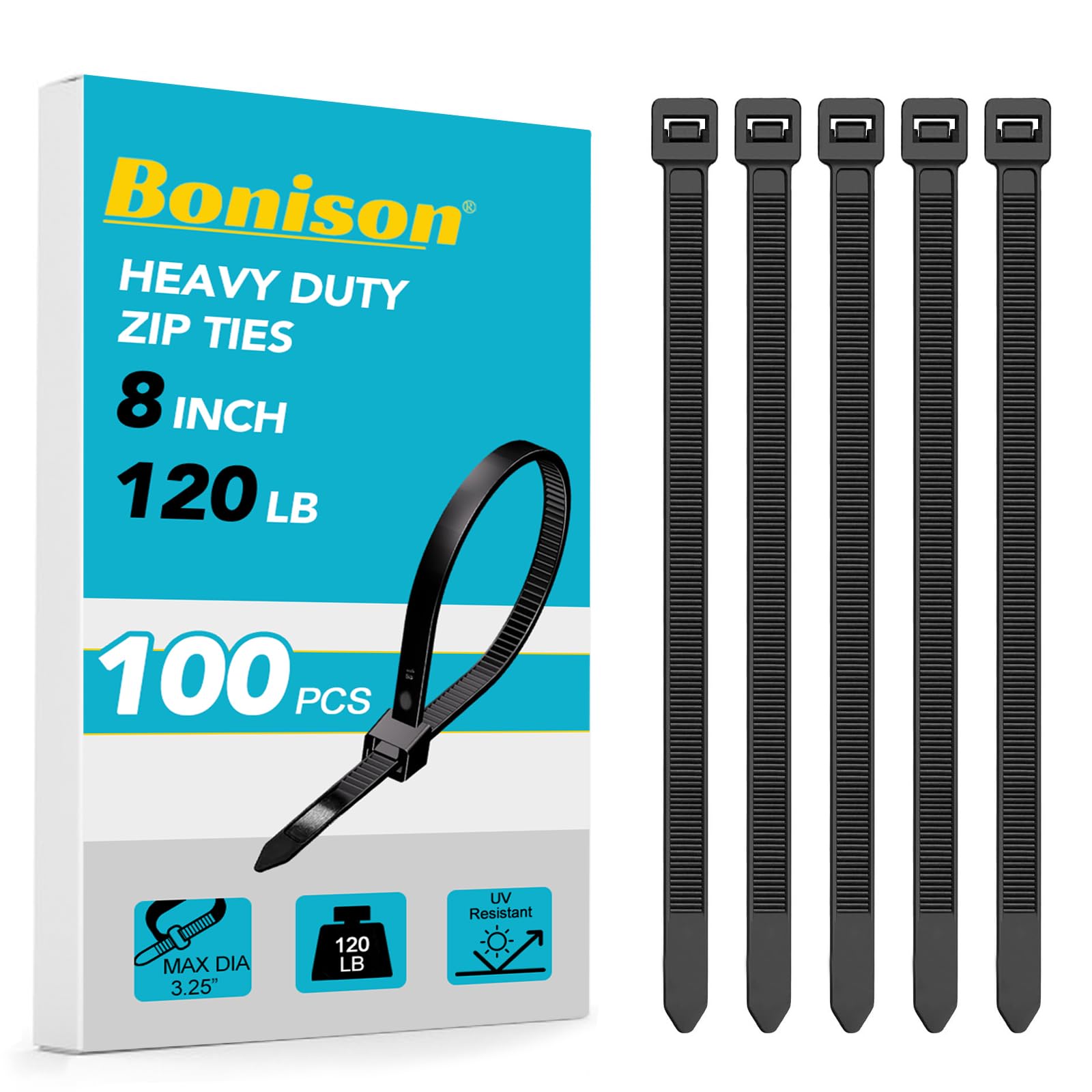 Snapklik.com : Zip Ties 8 Inch Heavy Duty Zip Ties