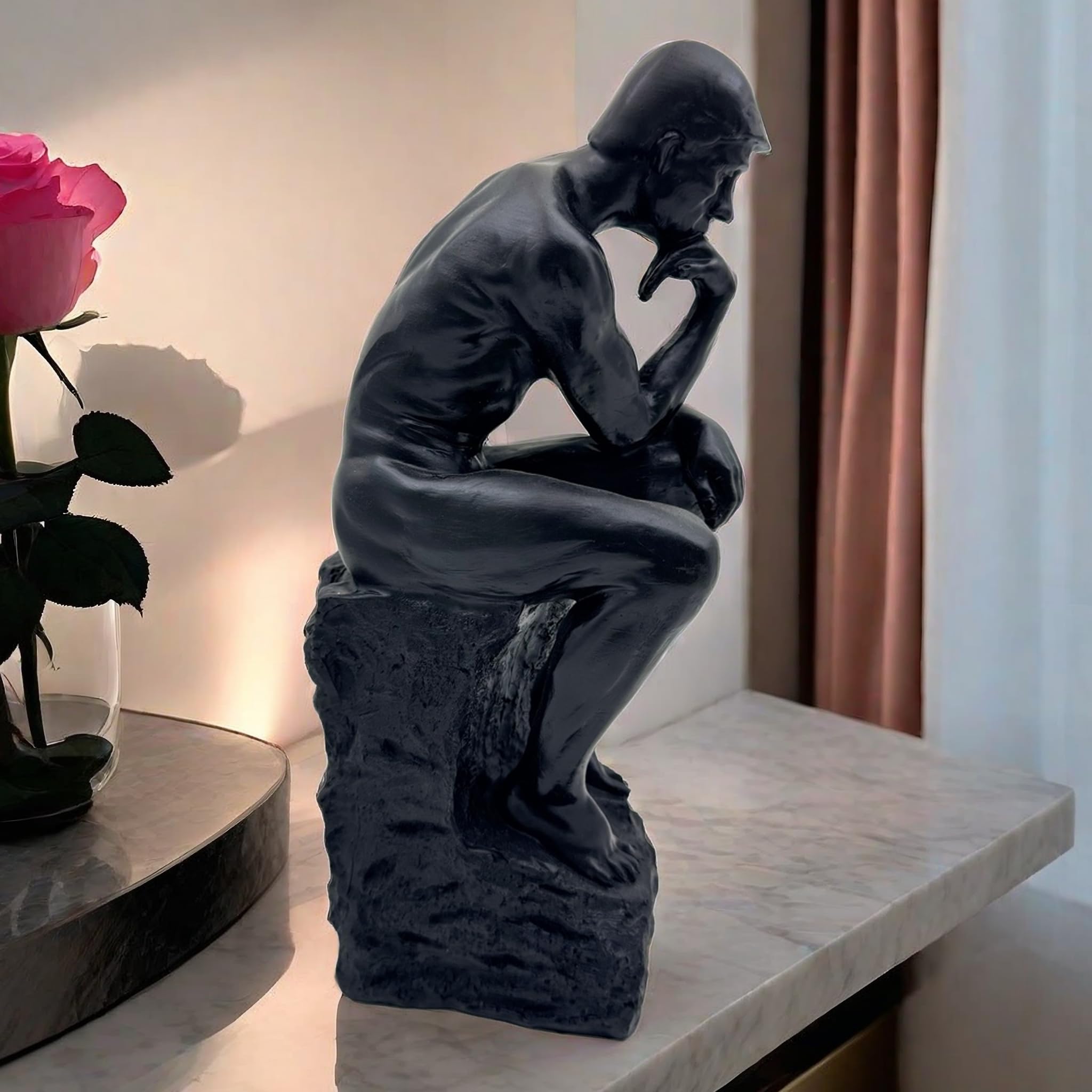 Amazon.com: FUNSXBUG 10 Inch Resin The Thinker Statue Thinking Man ...
